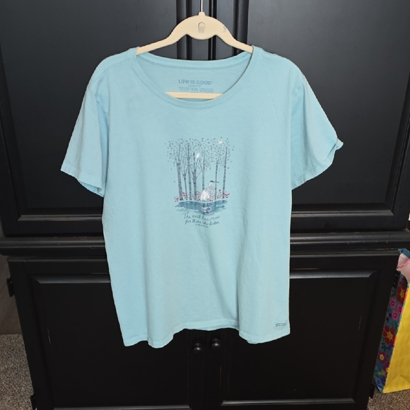 Life Is Good | Tops | Life Is Good Light Blue Graphic Tshirt | Poshmark